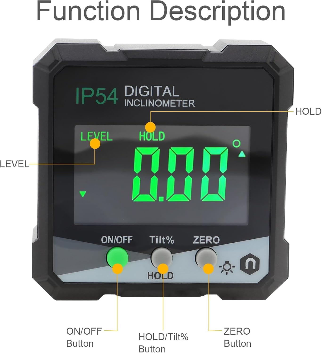 DASAW-Digital Level Angle Gauge Meter, Magnetic Protractor Inclinometer, Angle Finder Level Box ...