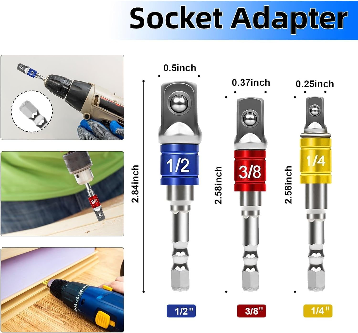 DASAW-Flexible Drill Bit Extension Set, Include Universal Socket ...