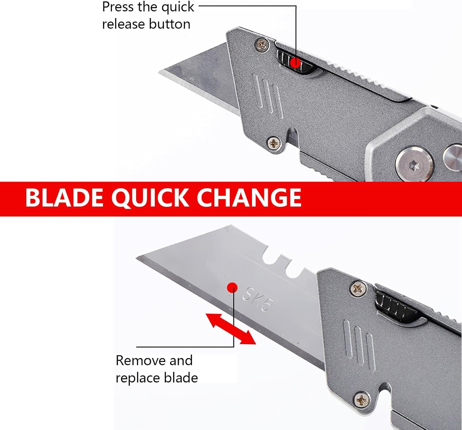 DASAW-Folding Utility Knife, Box Cutter Retractable Heavy Duty with ...