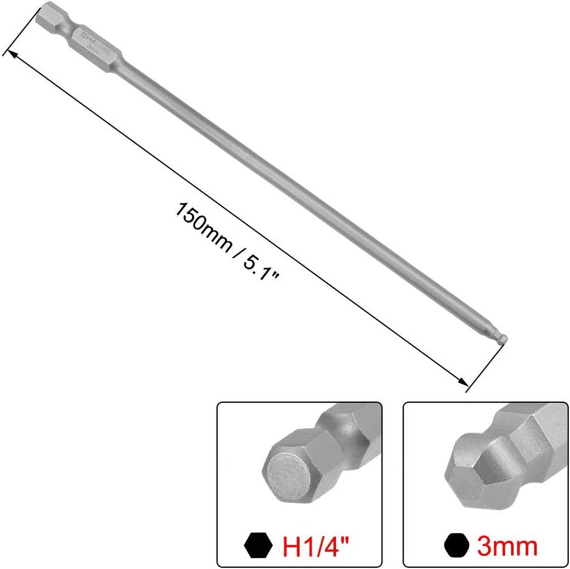 DASAW-H3 (3mm) Ball End Screwdriver Bits, S2 Steel Magnetic 5.1 Inch ...