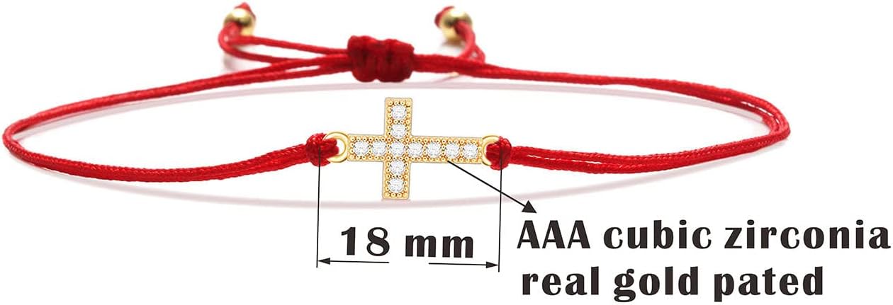 DASAW-Handmade Braided Cross Black Red String Protection Bracelet ...