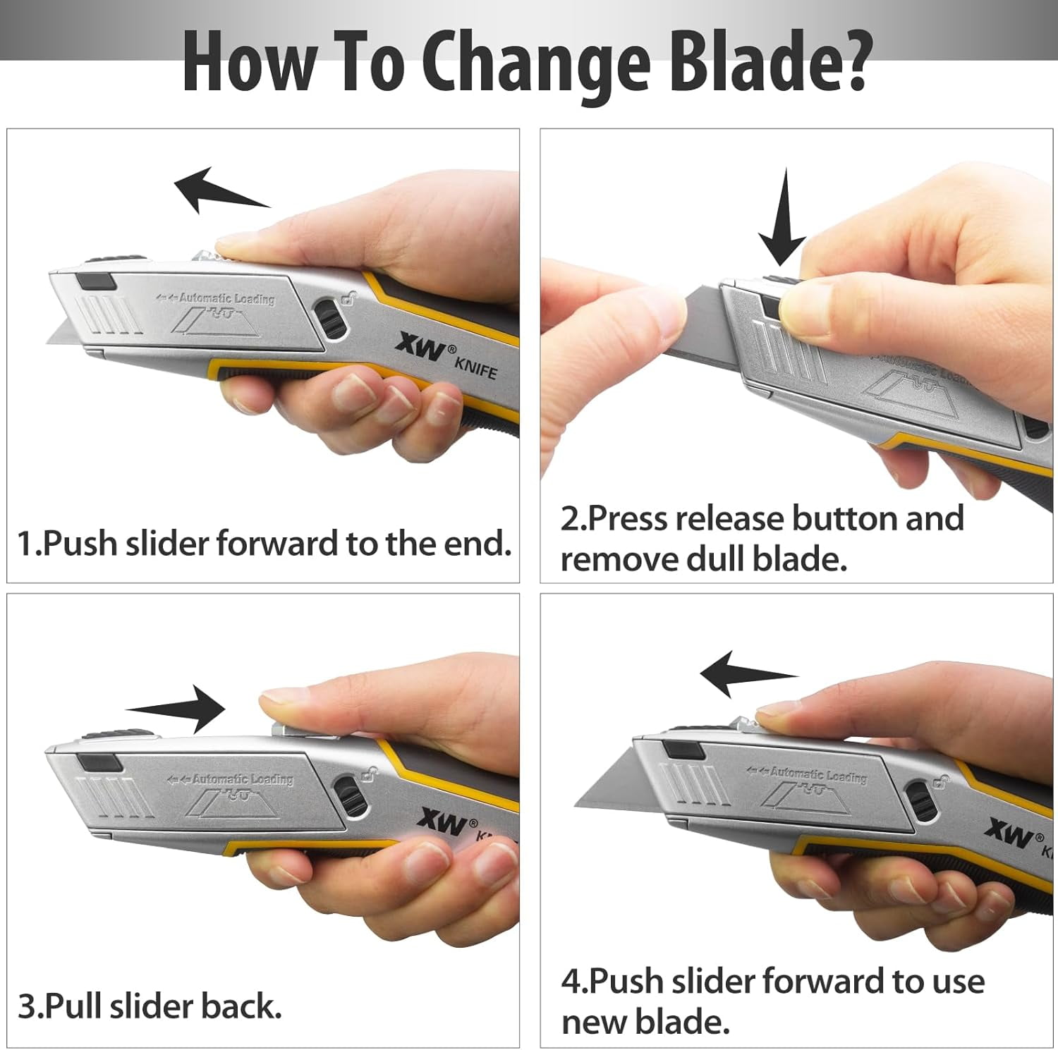 DASAW-Heavy Duty Auto-loading Utility Knife,3-position Retractable Box ...