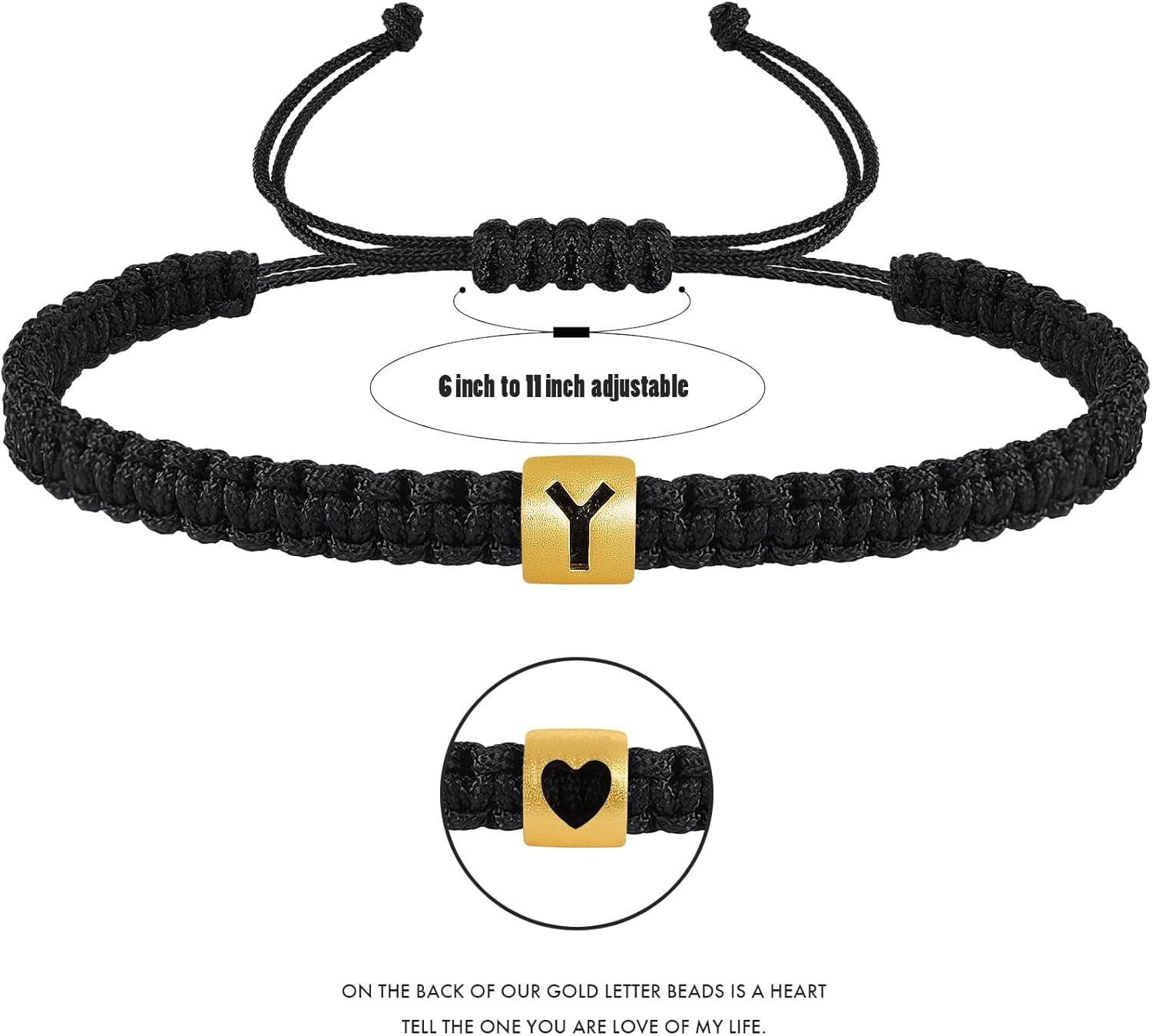 DASAW-Initial Bracelets for Women Men Woven Rope Braided Letter ...