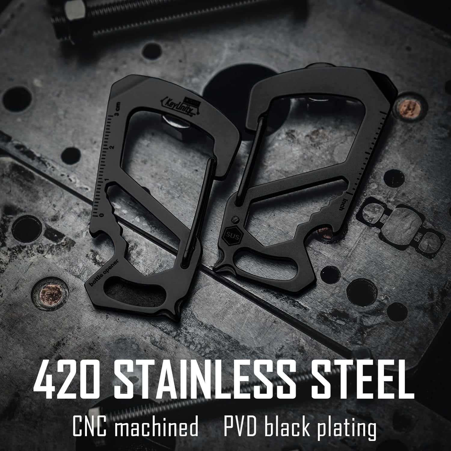 DASAW-KS00BK Carabiner Clip Multitool Stainless Steel 7 Tools in 1 ...