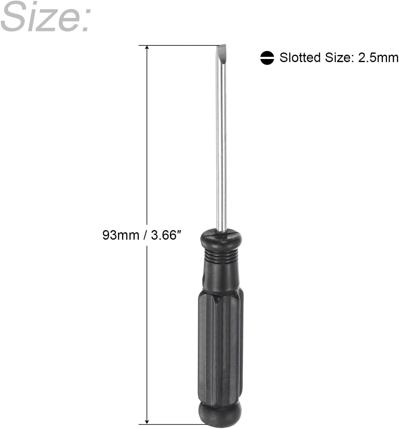 DASAW-Mini Slotted Screwdriver, 2.5mm Flat Head with Black Handle for ...