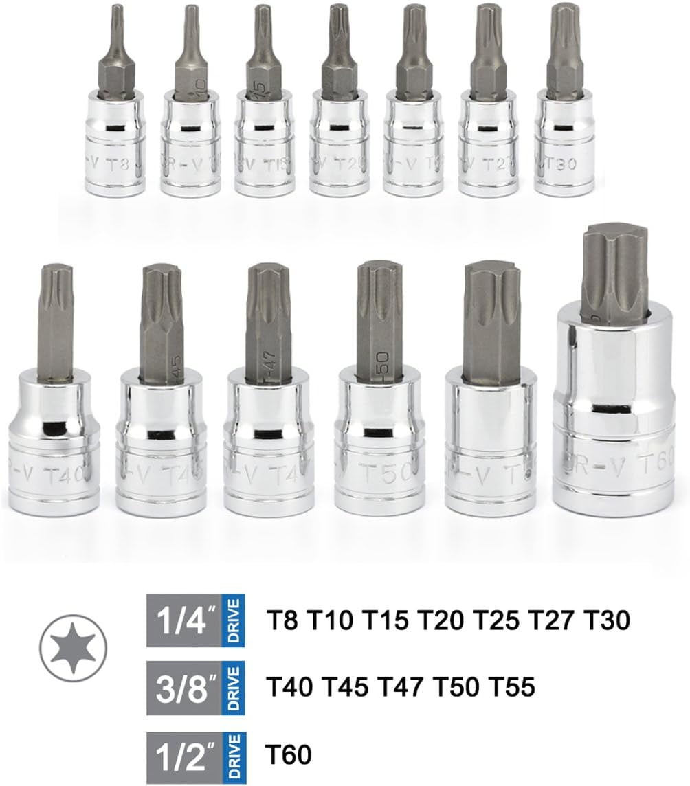 DASAW-Neiko Professional-Grade 13-Piece Torx Bit T-Socket Set - Walmart.com
