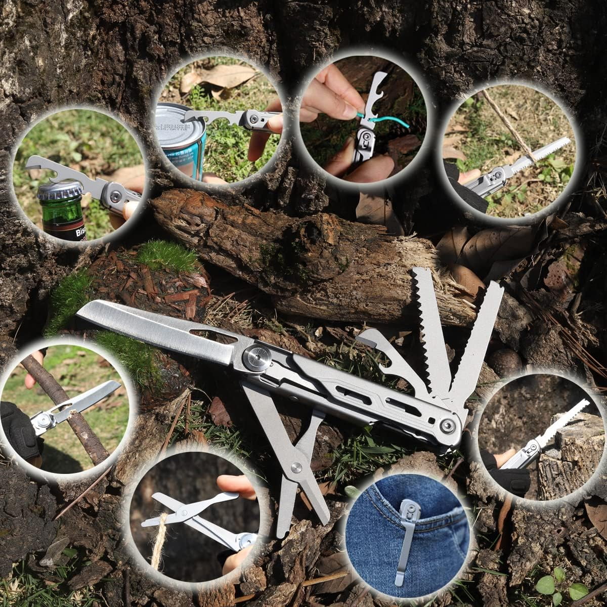 DASAW-P3 9in1 Hard Stainless Steel Multitool, Foldable Self-Locking ...