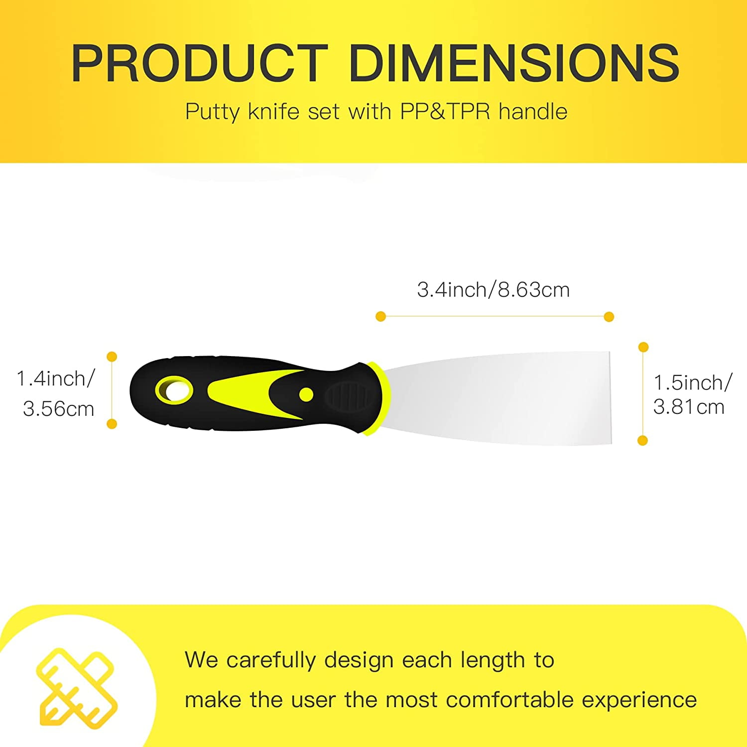 DASAW-Putty Knife Scrapers, 1.5 Inch Spackle Knife, Metal Scraper Tool ...