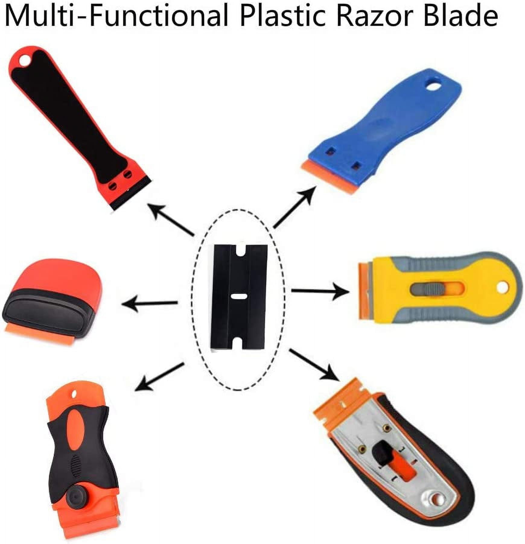 DASAW-Razor Blades 100 PCS Double Edged Plastic Blade for Safety Glass ...