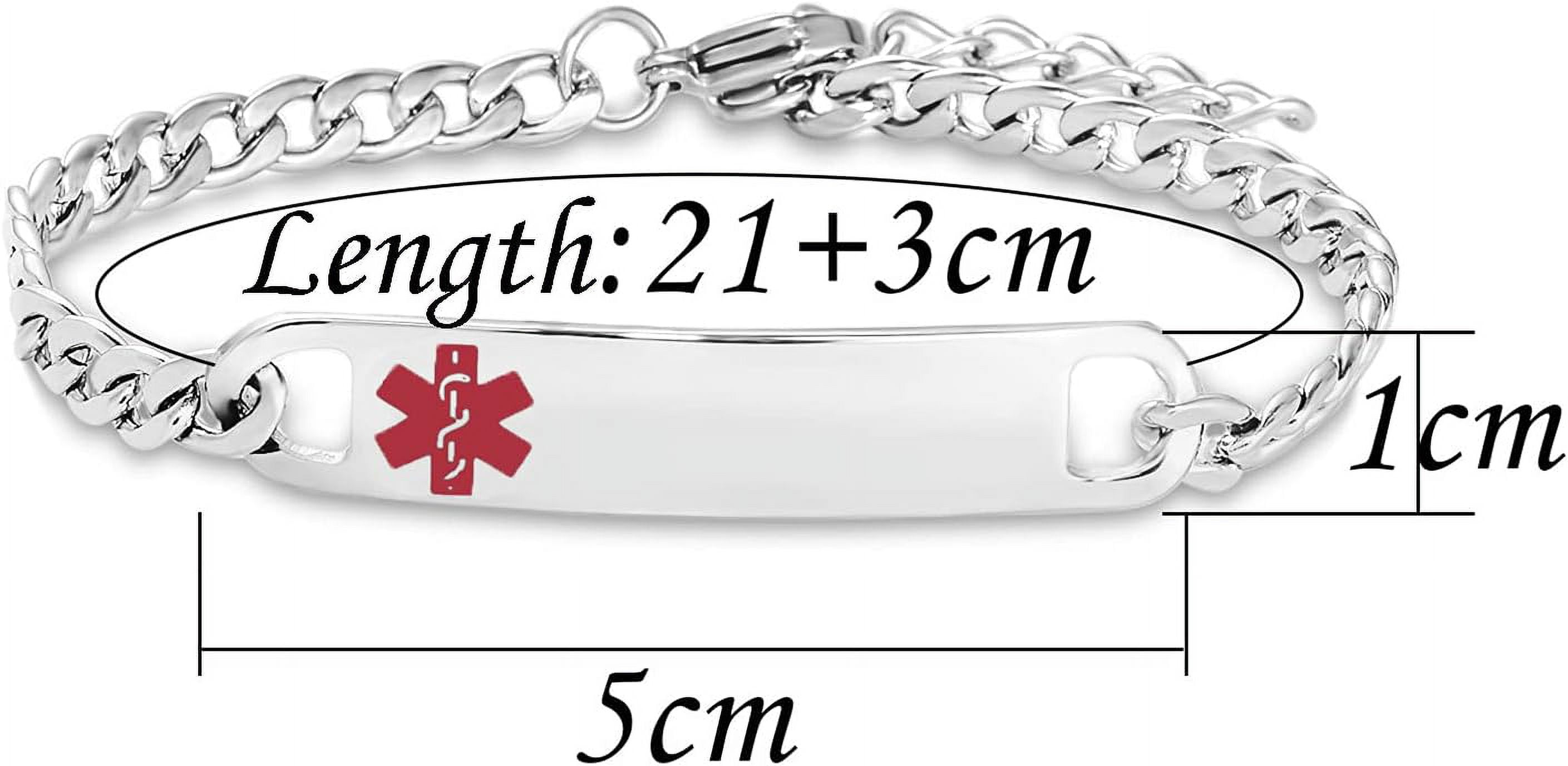 DASAW-Red Medical Alert Bracelet for Women Men Emergency First Aid ...