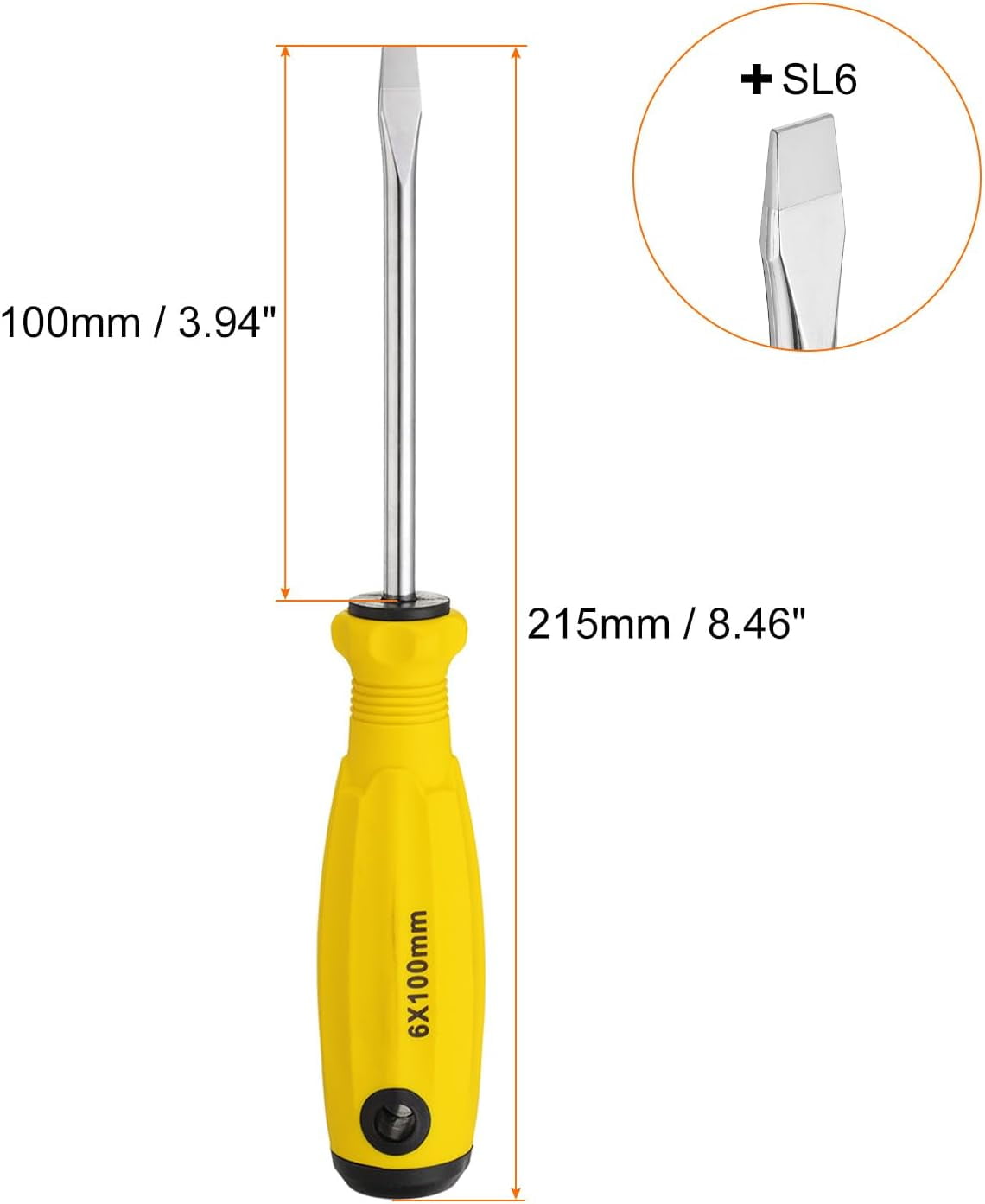 DASAW-SL6 Flat Head Screwdriver 8.5" Magnetic Slotted Screwdrivers 3.9 ...