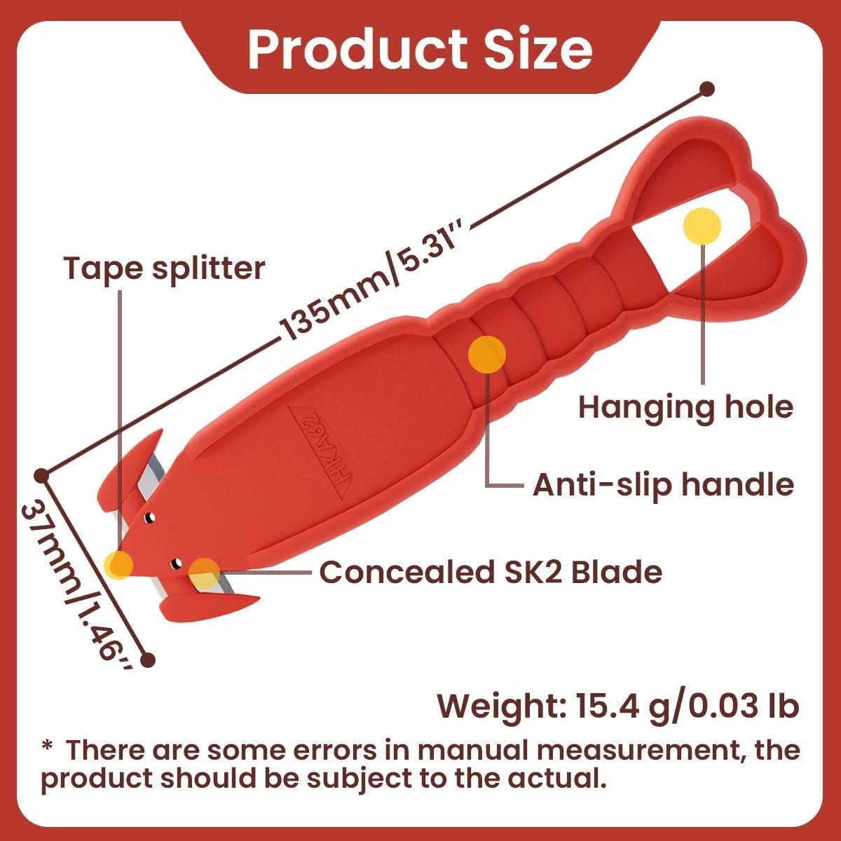 DASAW-Safety Box Cutter Knife, 12 PCS Stainless Steel Lobster Safety ...