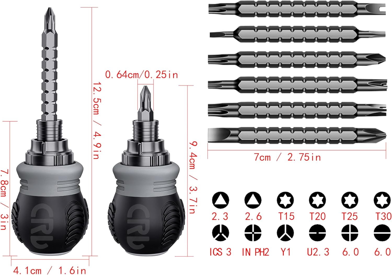 DASAW-Short ratchet screwdriver CR-V hardened hard dual-purpose ...