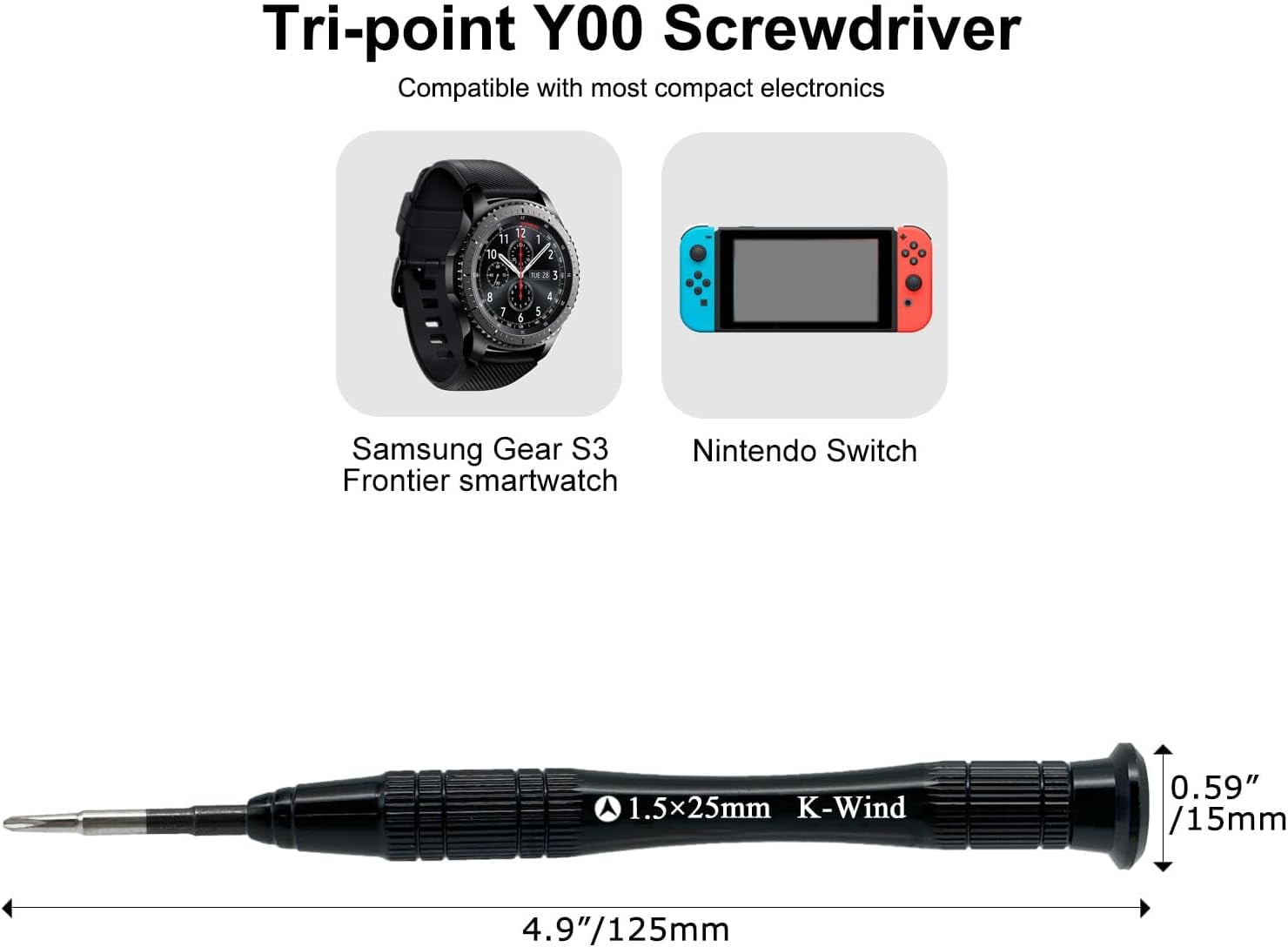 DASAW-Triwing Screwdriver Y00 1.5mm Compatible with Nintendo Switch Samsung Smartwatch, Tri ...