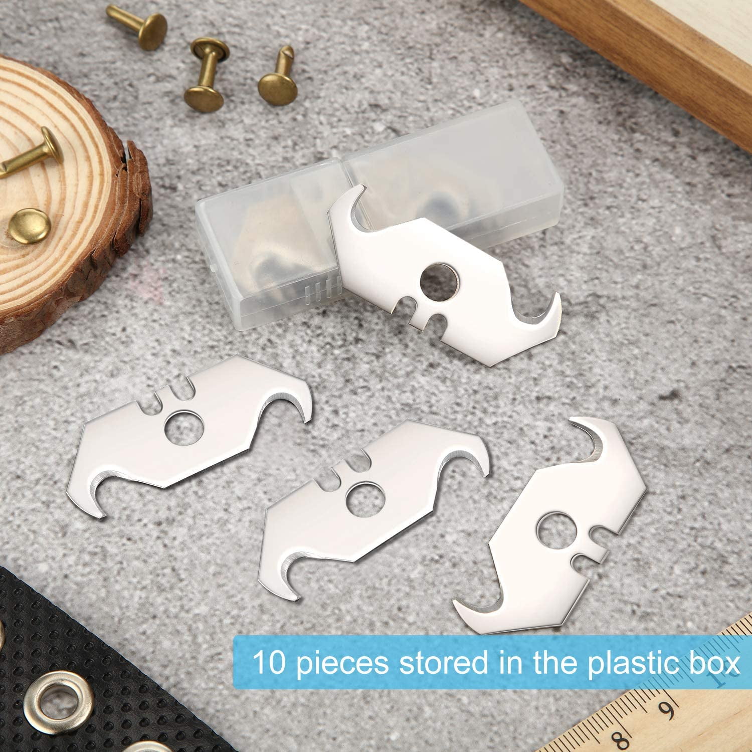 DASAW-Utility Hook Blades Steel Hook Razor Knife Blades for Roofing and ...