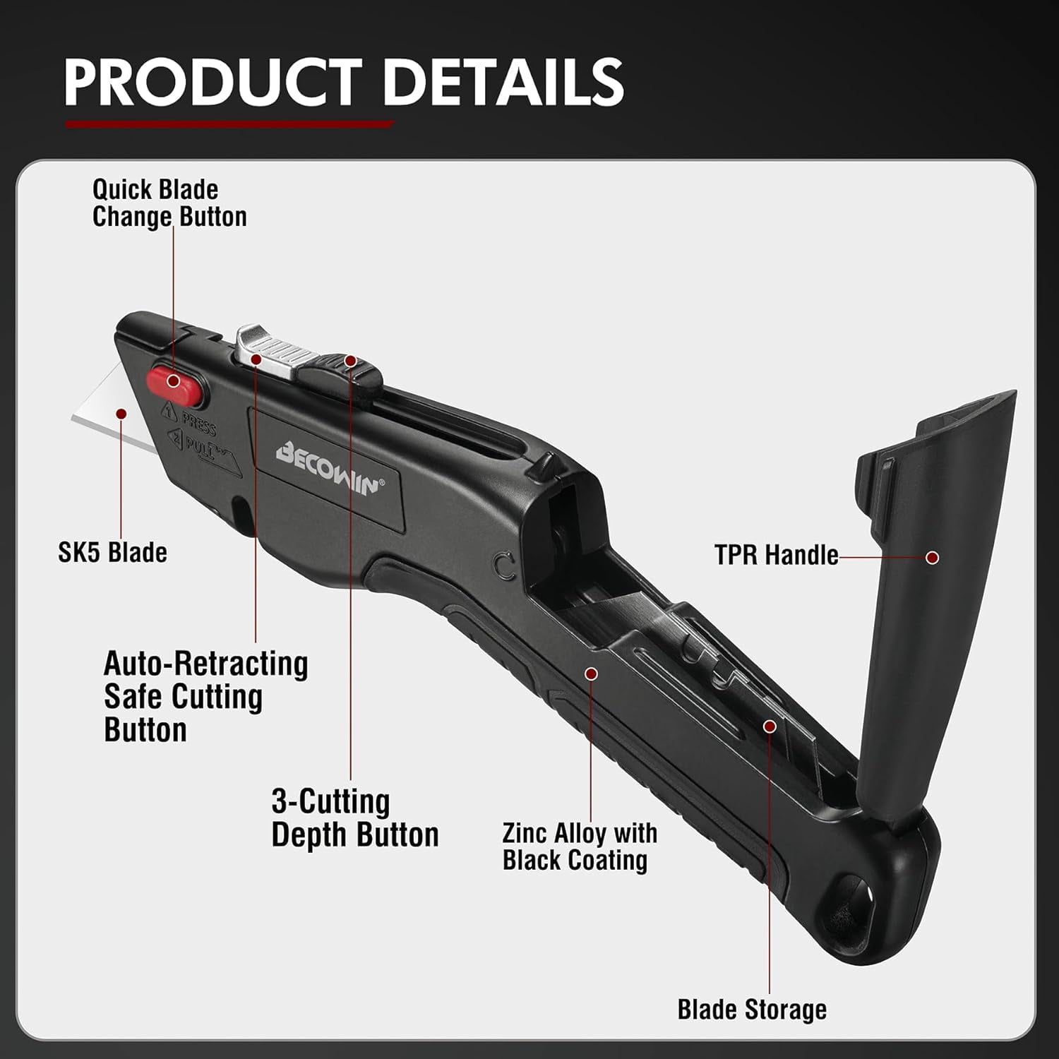 DASAW-Utility Knife Retractable Cutter: Heavy Duty Box Cutter All Metal ...