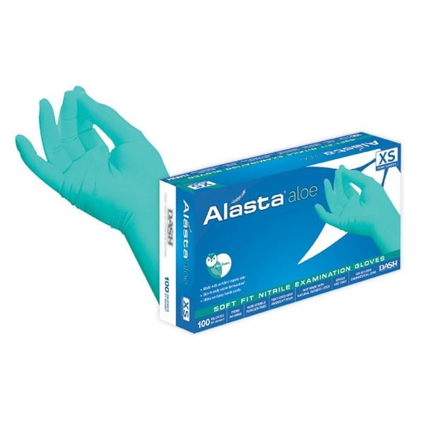 DASH Alasta Aloe Nitrile Exam Grade Disposable Gloves, Chemo Tested ...