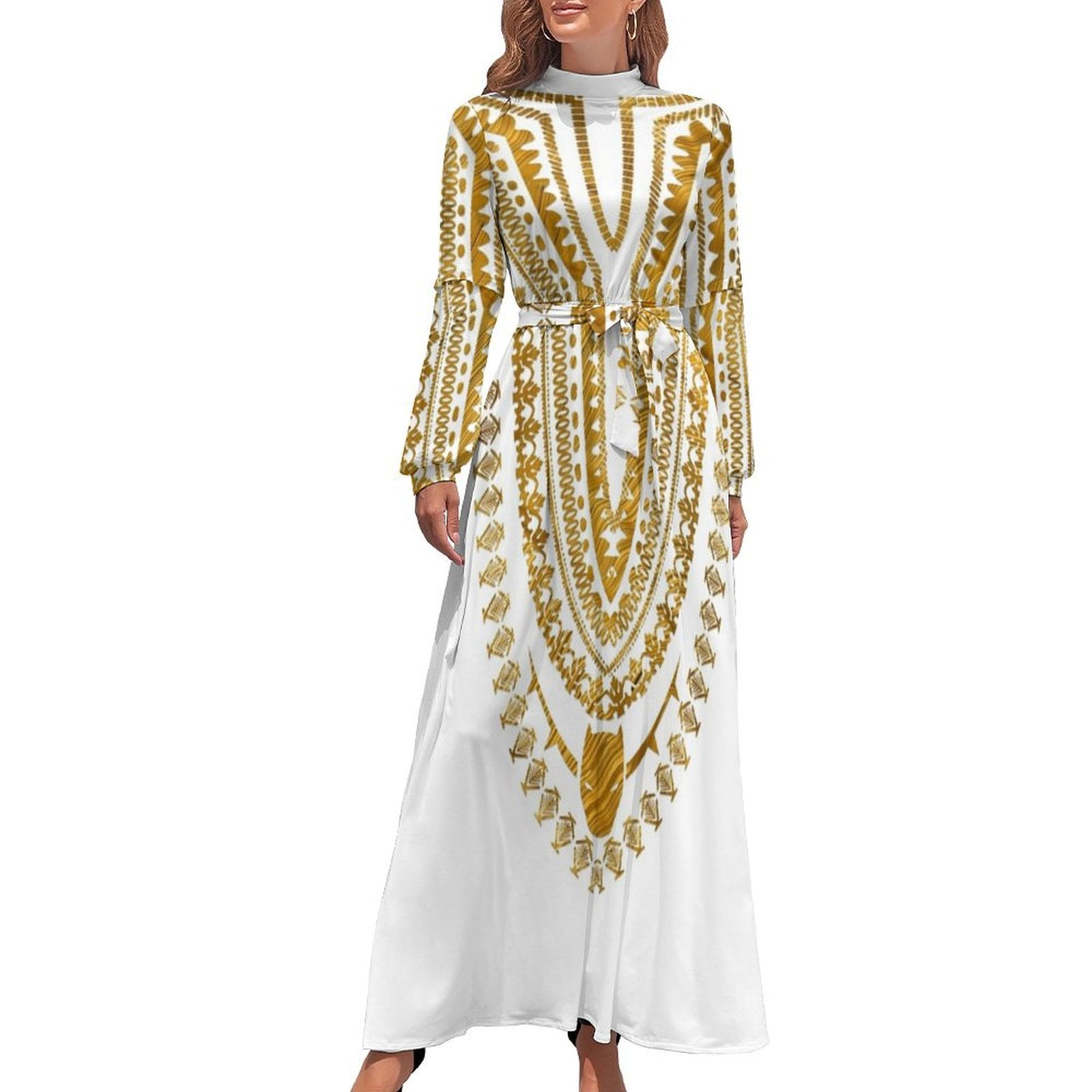 DASHIKI WAKANDAN GOLD Long Dress wedding guest dress 2025 women dress ...
