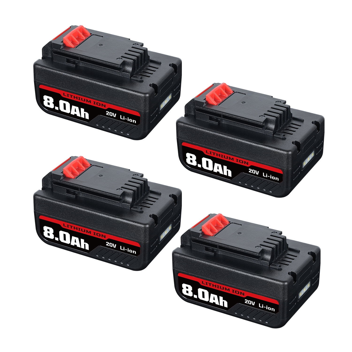 DASNITE Upgraded 4 Packs PCC685L 8.0Ah 20V Replacement for Porter Cable ...