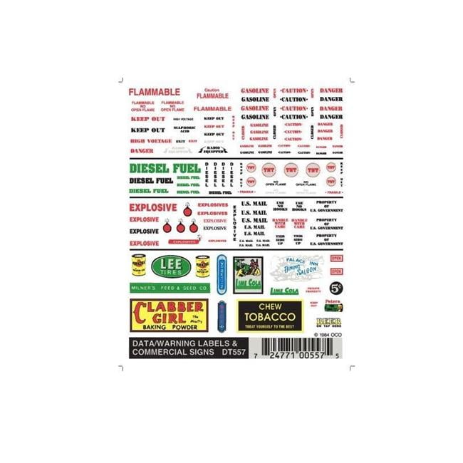 Dry Transfer Signs -- Data/Warning Labels & Commerical Signs - Scale ...