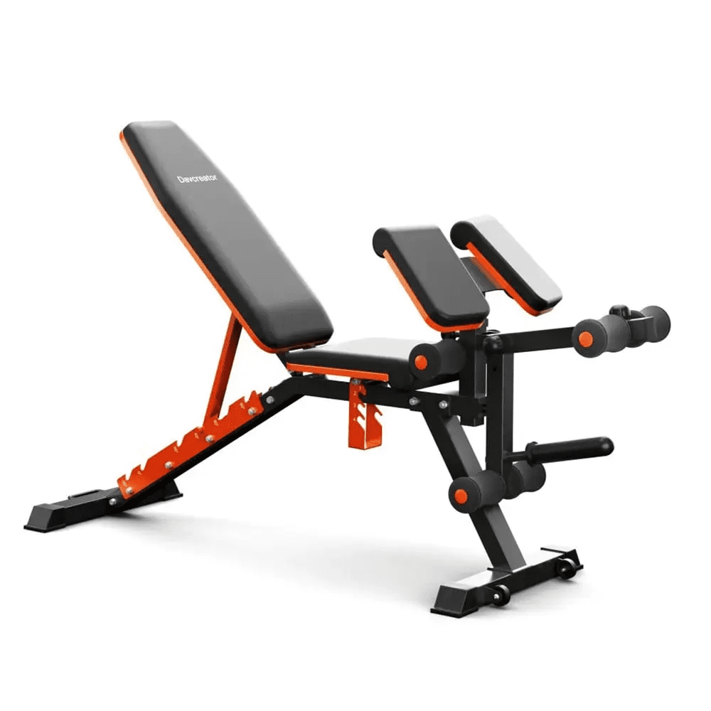 DAV Adjustable Preacher Curl Weight Bench With Leg Extension - Walmart.com