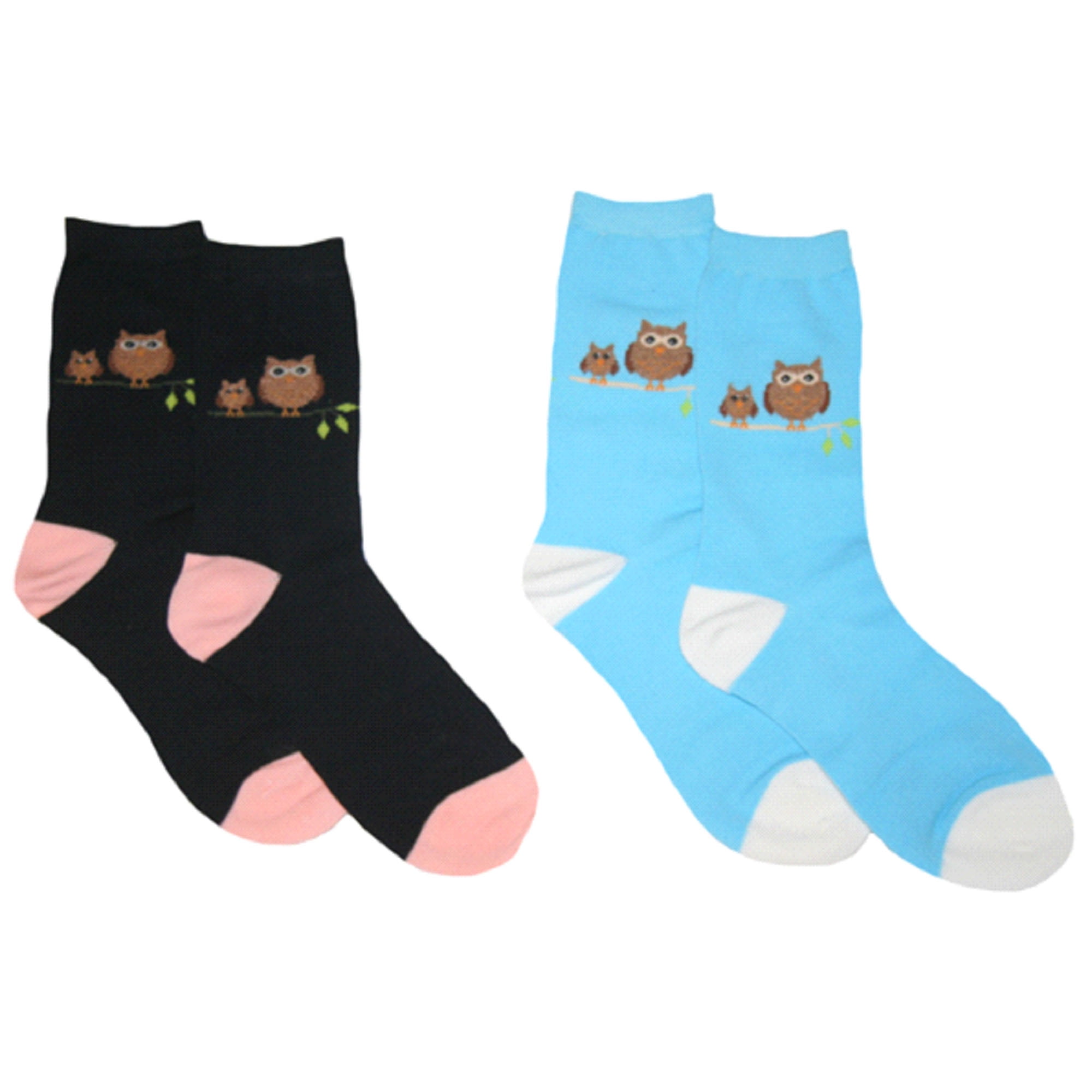DAVCO Women's 2 Pair Socks with Owl Family Design (9-11) - Walmart.com