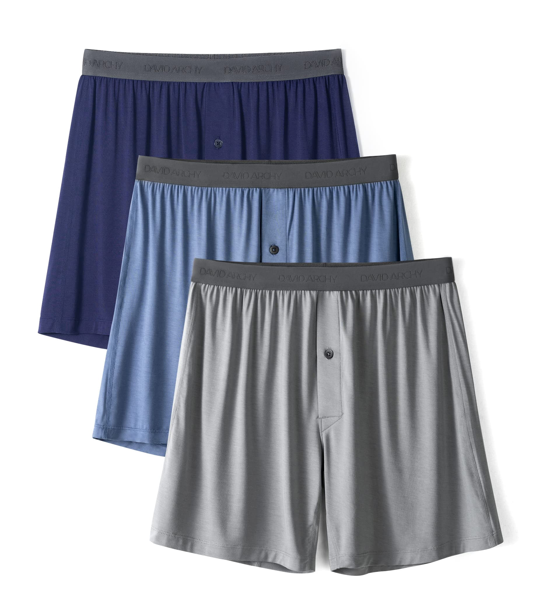 DAVID ARCHY Mens Underwear Bamboo Rayon Boxers for Men Breathable and ...