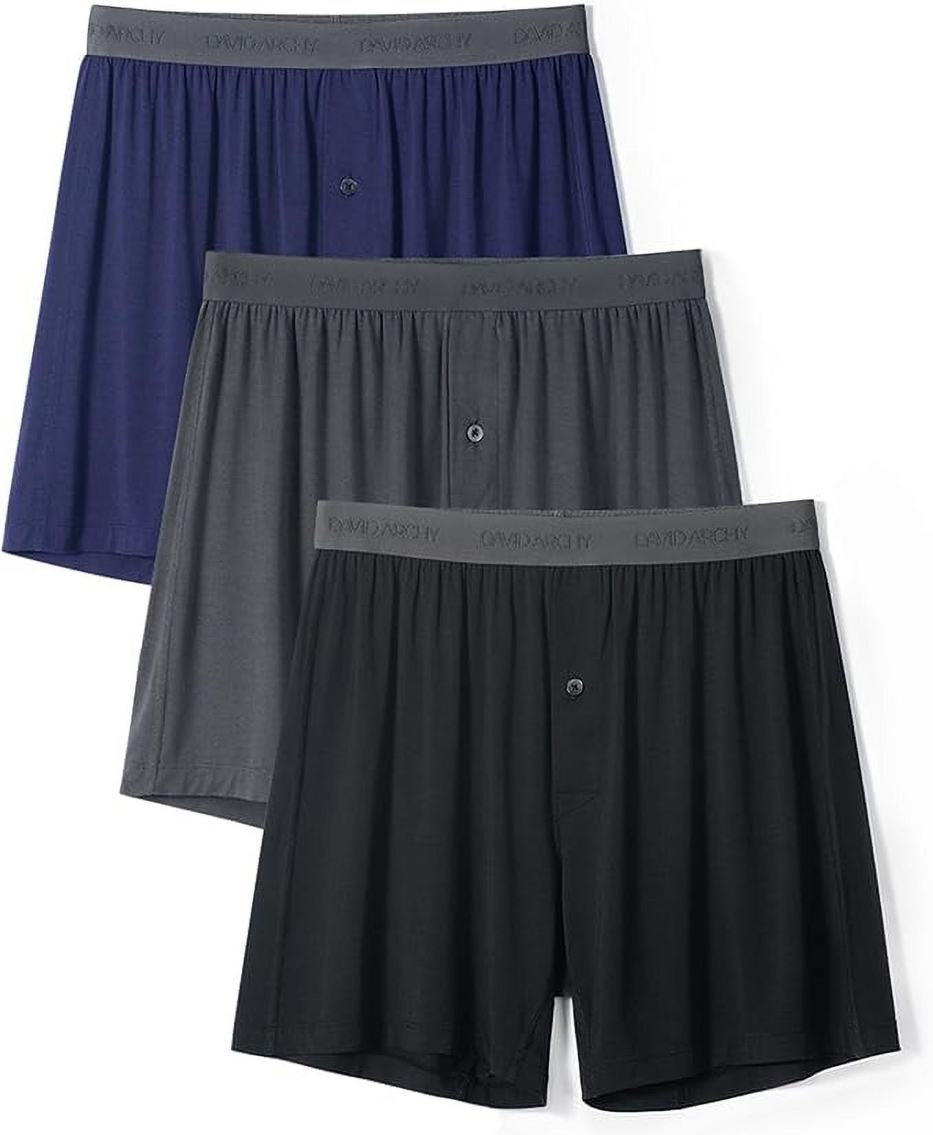 DAVID ARCHY Mens Underwear Bamboo Rayon Boxers for Men Breathable and ...