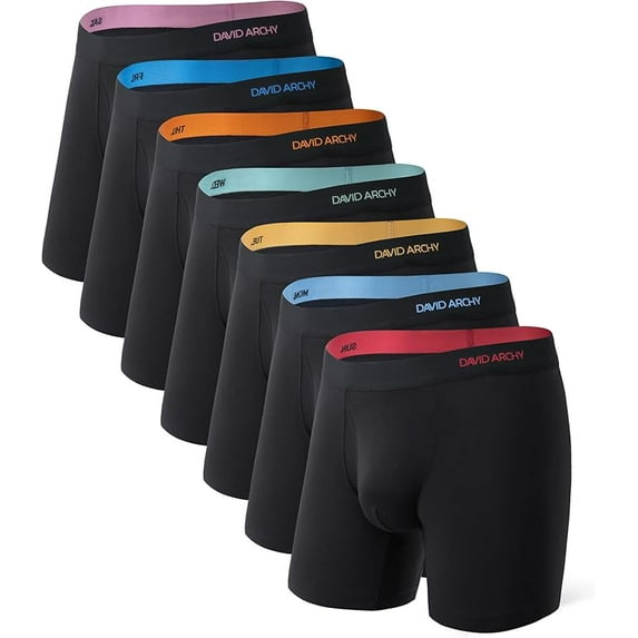 DAVID ARCHY Mens Underwear Rayon Made from Bamboo 7-Pack, Wicking ...