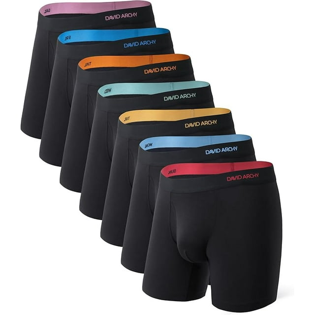 DAVID ARCHY Mens Underwear Rayon Made from Bamboo 7-Pack, Wicking ...