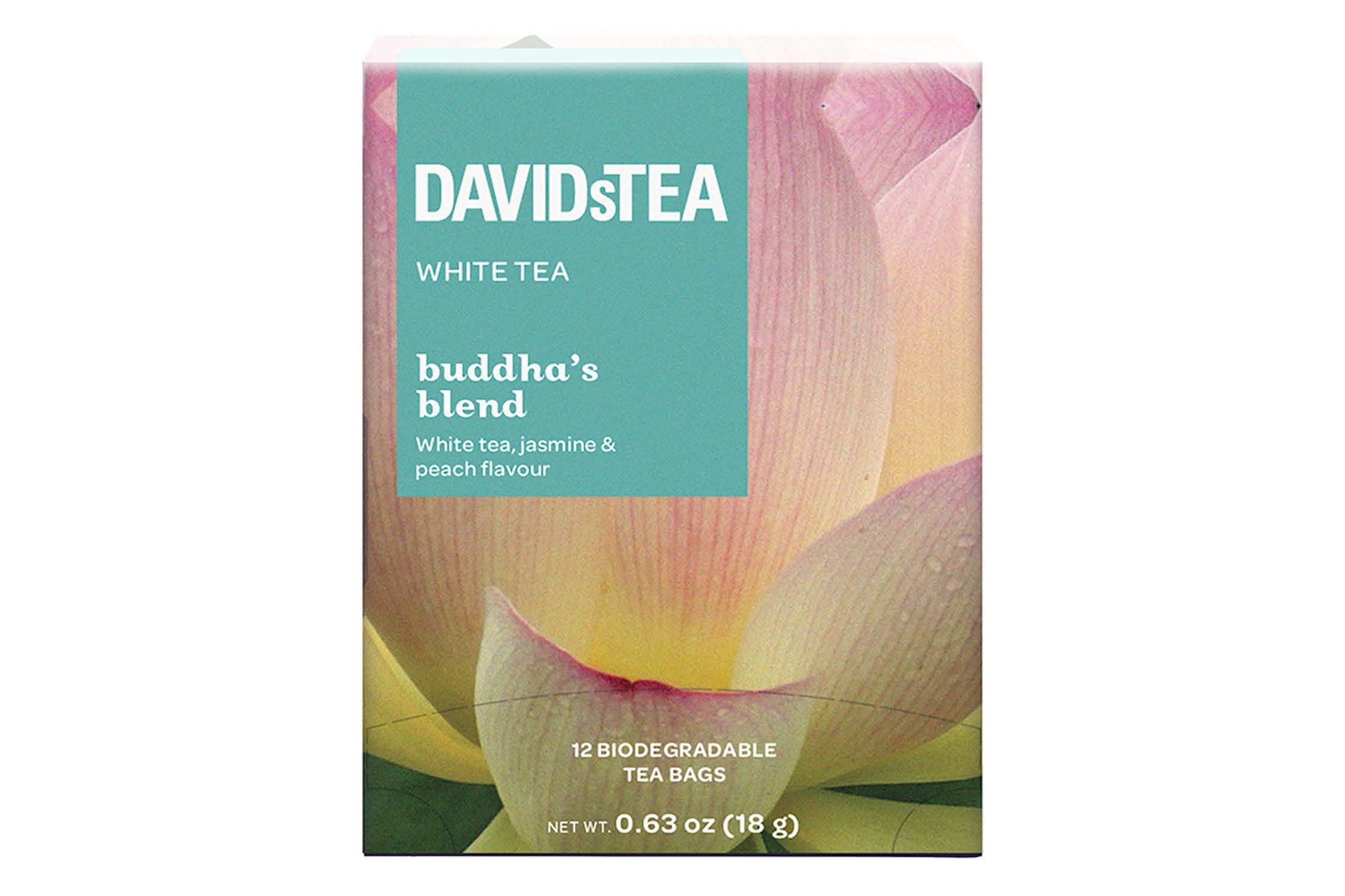 DAVIDsTEA Buddha's Blend White Tea 12 Tea Bags - Walmart.com