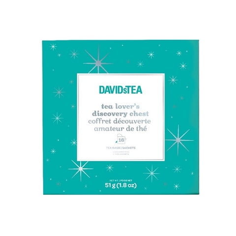 DAVIDsTEA Tea Lover Discovery Chest 16 Tea Bag Sachets 4 Assorted Teas ...