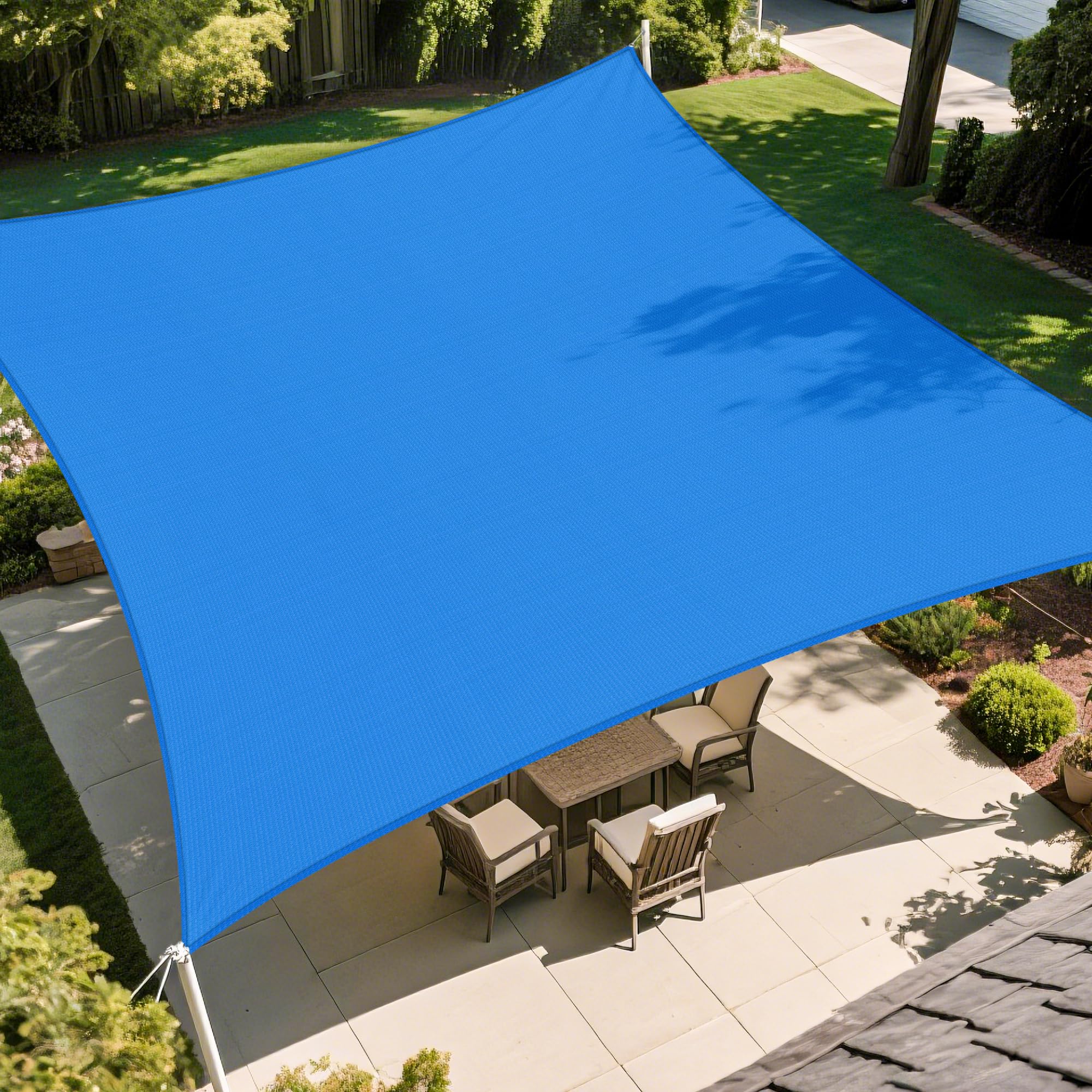 DAWNOVO 12'x16' Sun Shade Sail Rectangle Canopy Sail Shade Cloth Curved ...