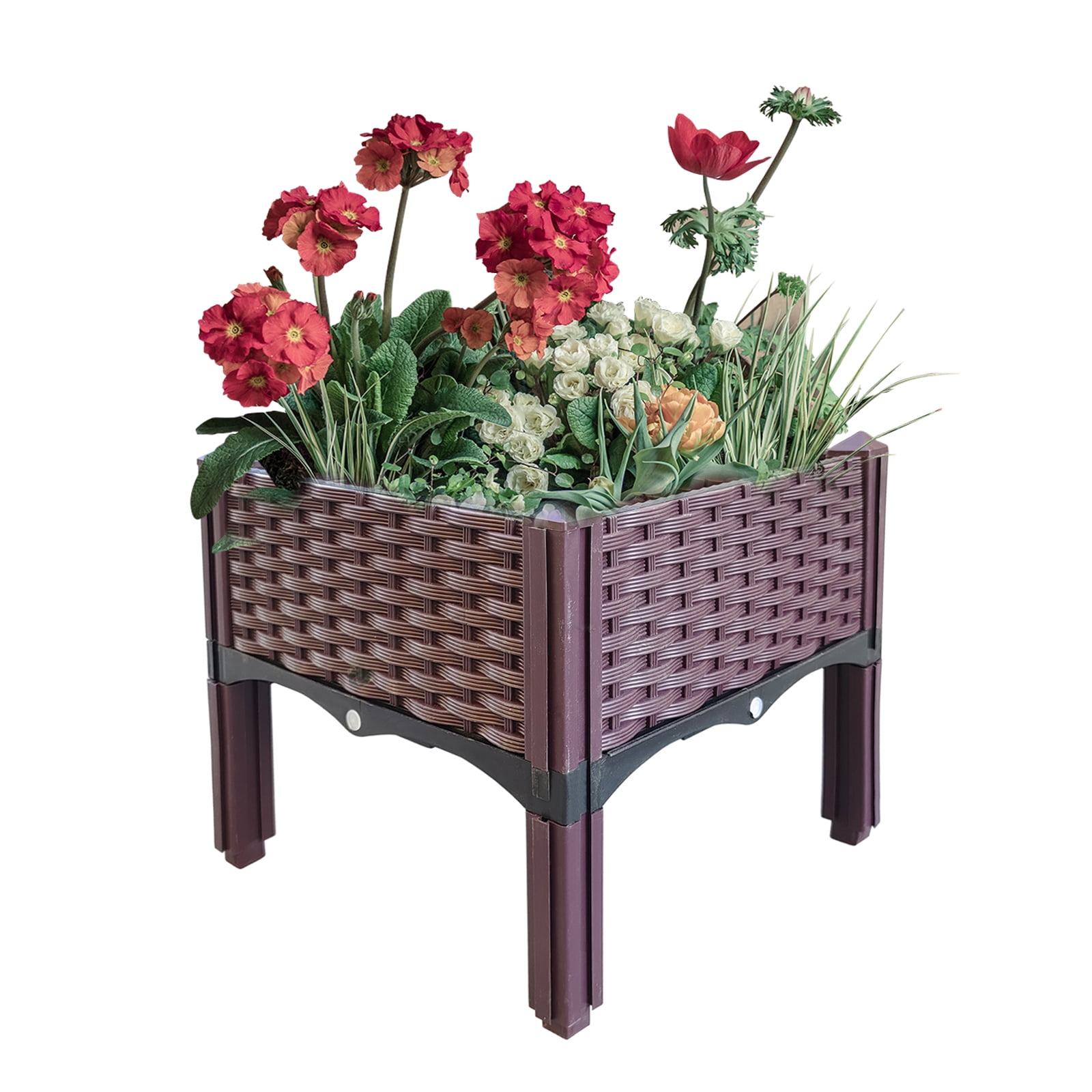 DAWOT Plastic Raised Garden Bed Planter Box Raised Garden Bed with Legs ...