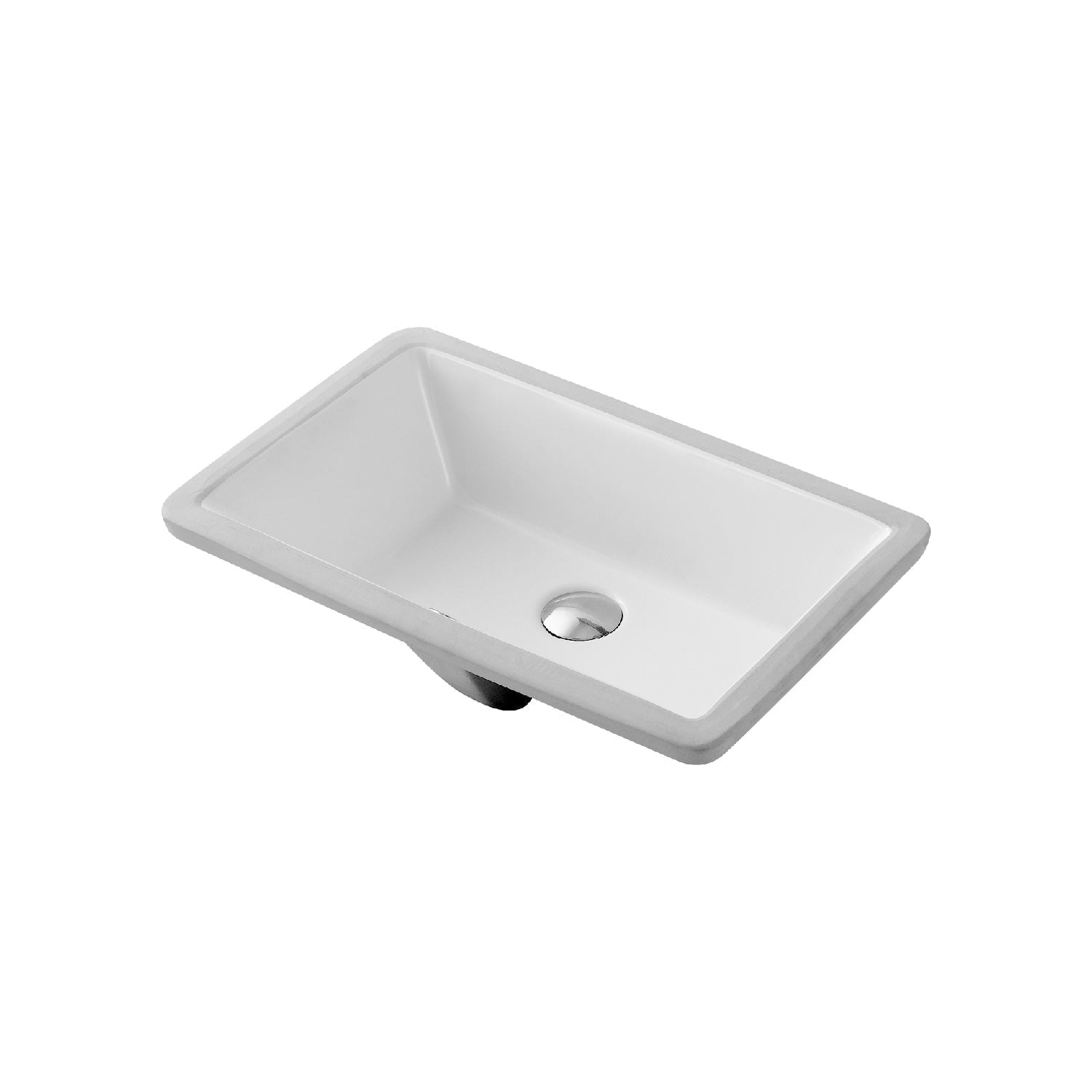 DAX Ceramic Rectangular Single Bowl Undermount Bathroom Basin, White ...