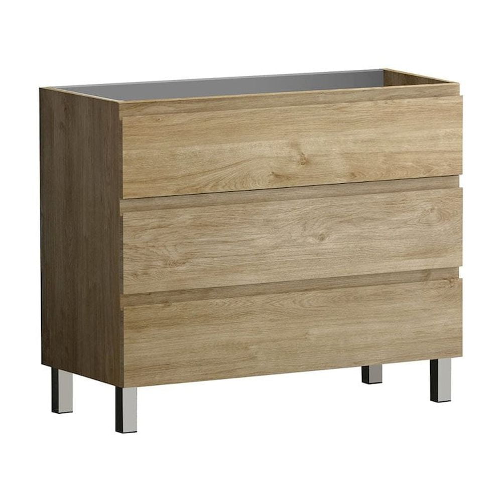 DAX INTERNATIONAL Costa Double Vanity Cabinet 55 Inches Oak w/Glossy ...