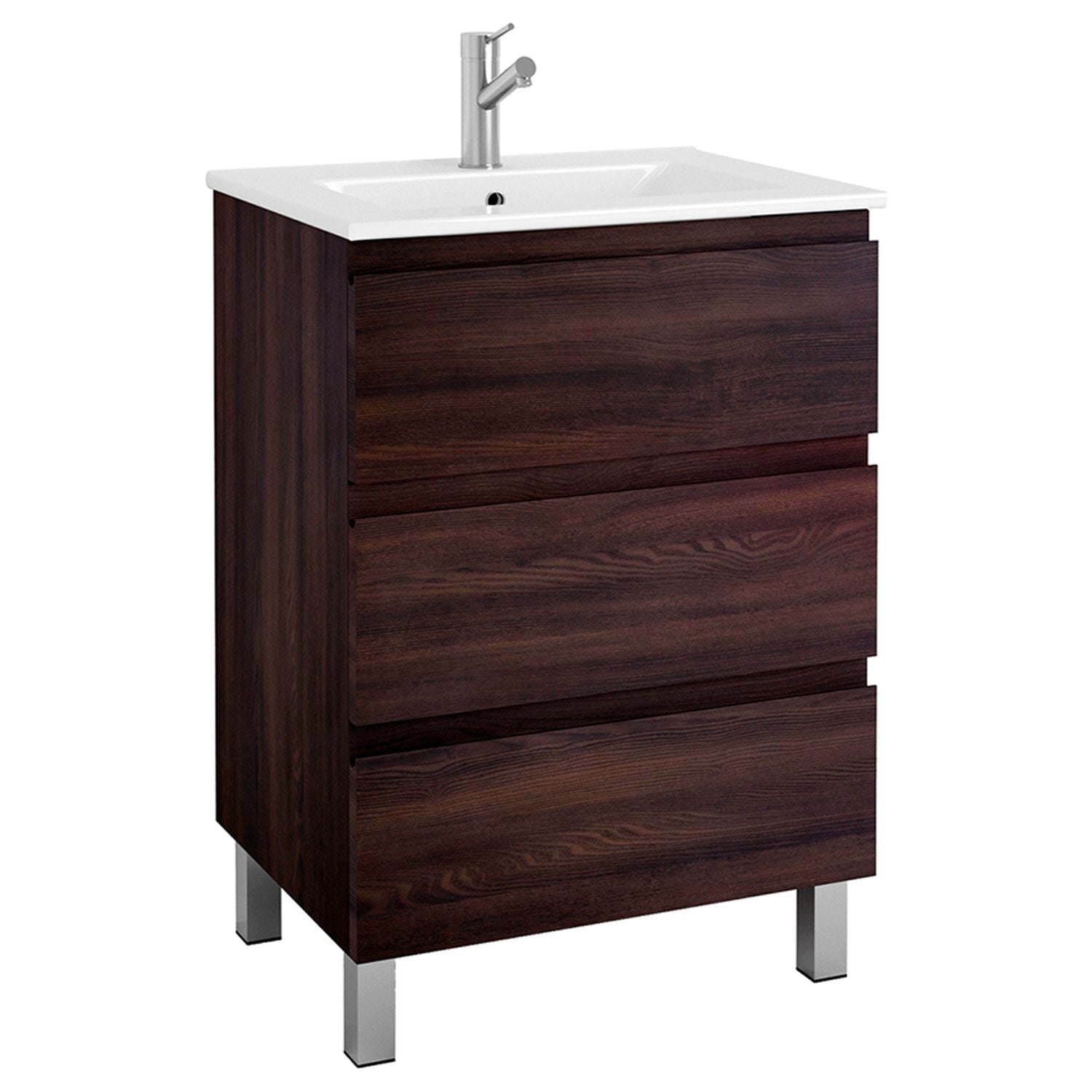 DAX Costa Engineered Wood Single Vanity Cabinet, 24", Wenge - Walmart.com