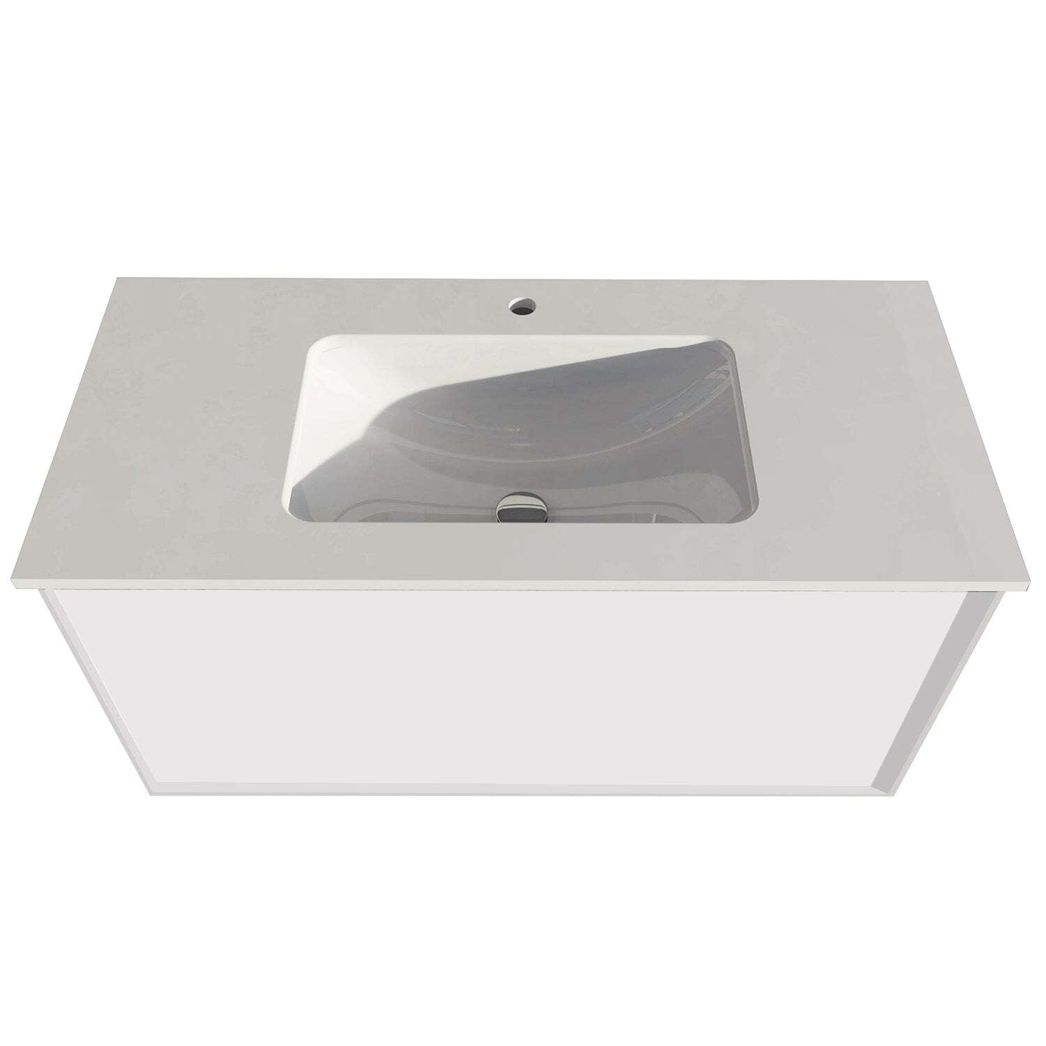 DAX INTERNATIONAL Berlin Single Vanity Cabinet 24" Inches Matt White w ...