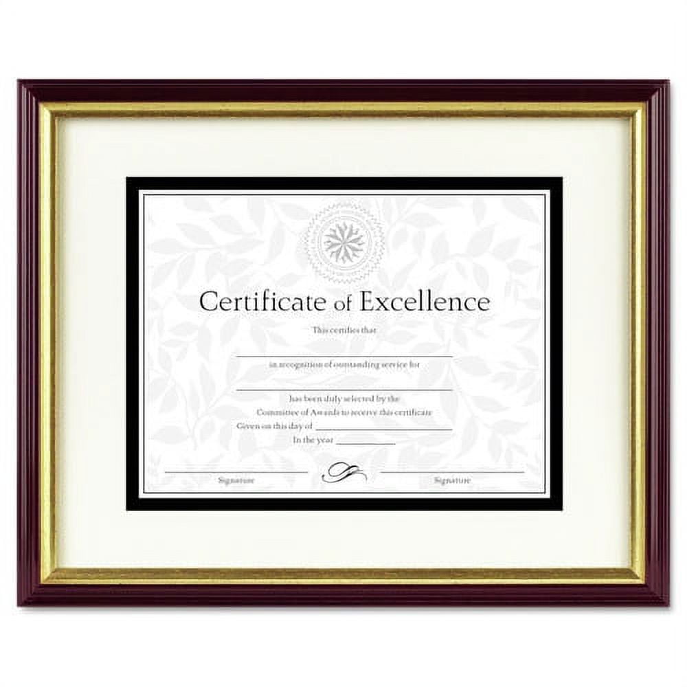DAX Document/Certificate Frame w/Mat, Plastic, 11 x 14, 8 1/2 x 11 ...