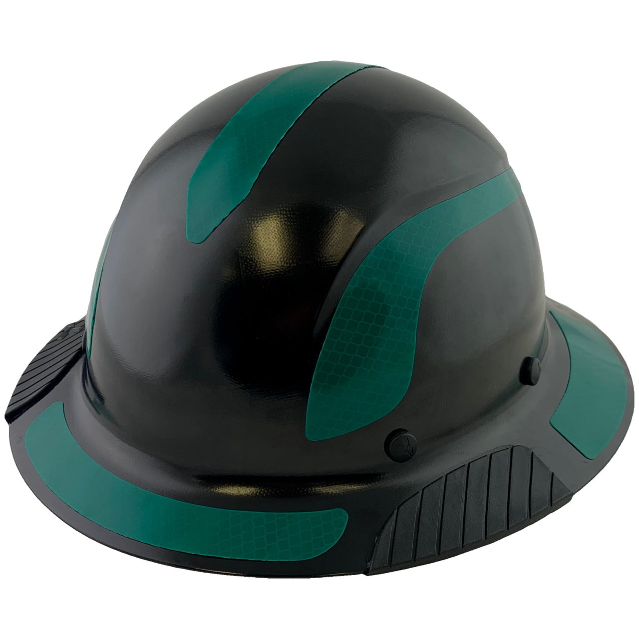 DAX Fiberglass Composite Hard Hat - Full Brim Black with Reflective ...