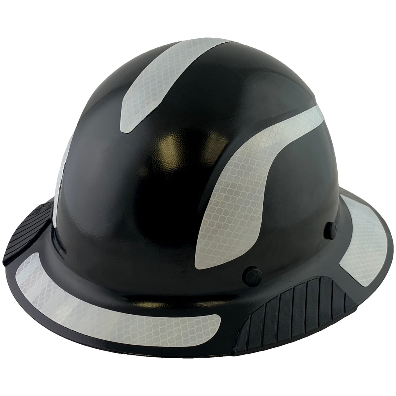 DAX Fiberglass Composite Hard Hat - Full Brim Black with Reflective ...