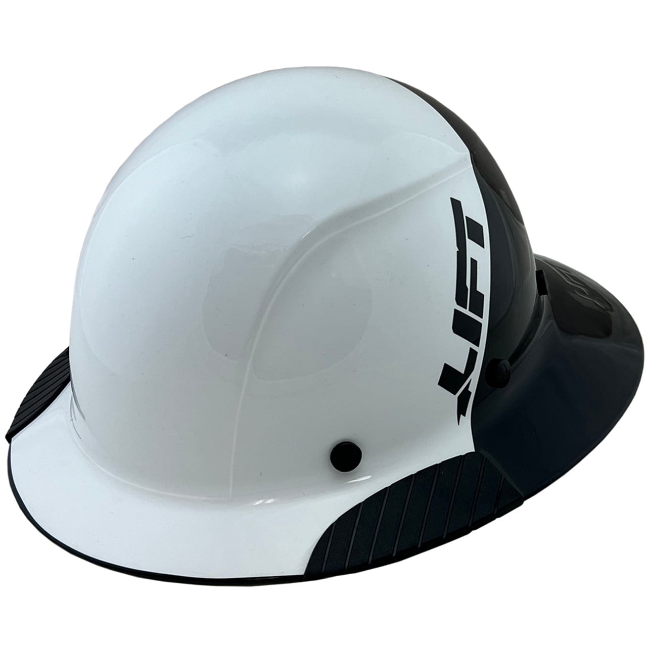DAX Fiberglass Composite Hard Hat - Full Brim Glossy Black and White ...
