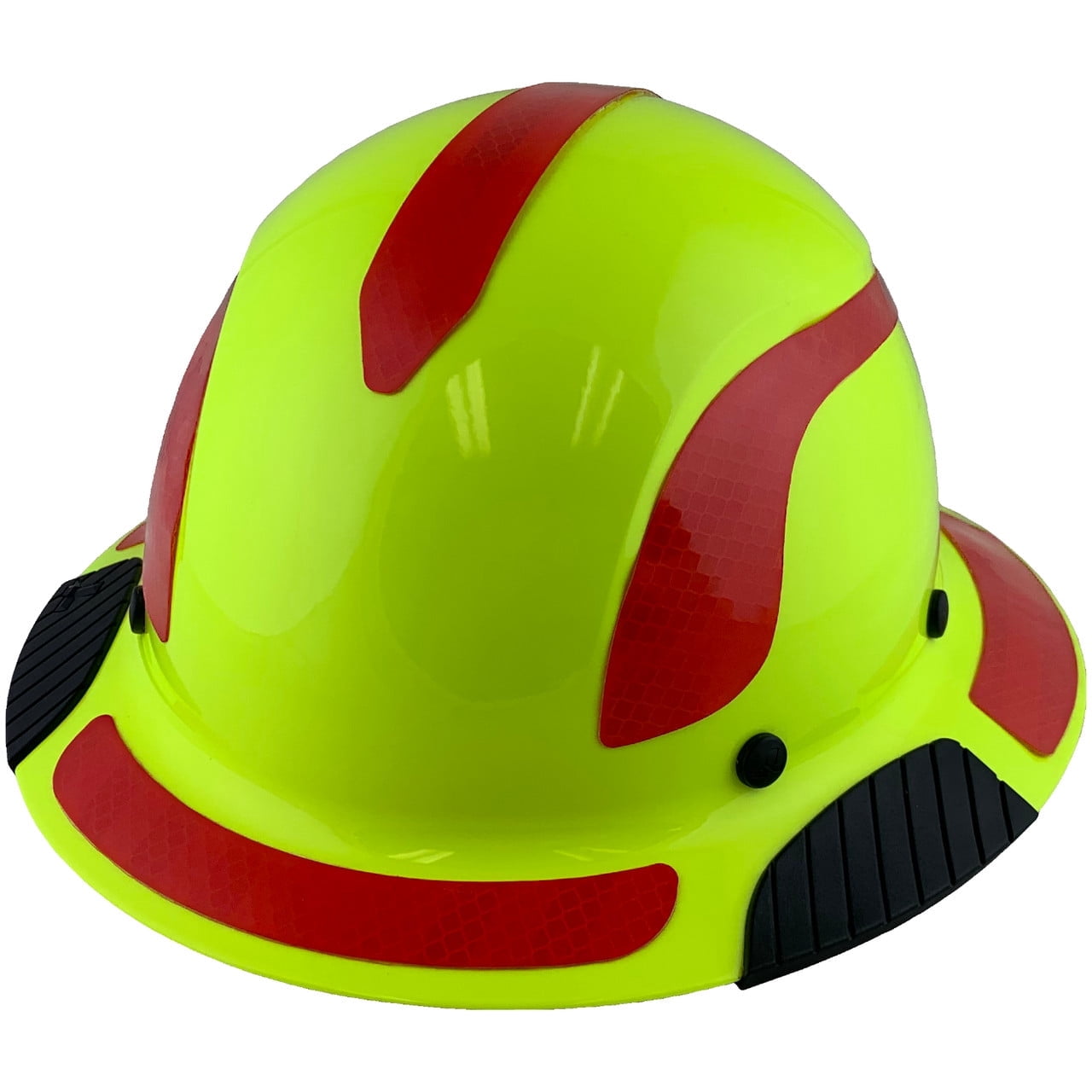 DAX Fiberglass Composite Hard Hat - Full Brim High-Viz Lime with ...
