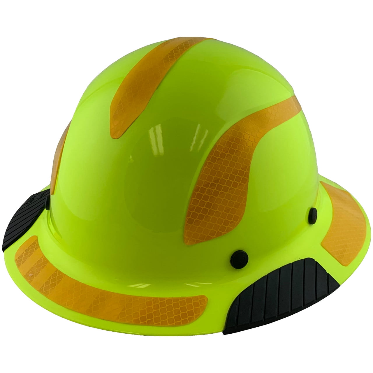 DAX Fiberglass Composite Hard Hat - Full Brim High-Viz Lime with ...