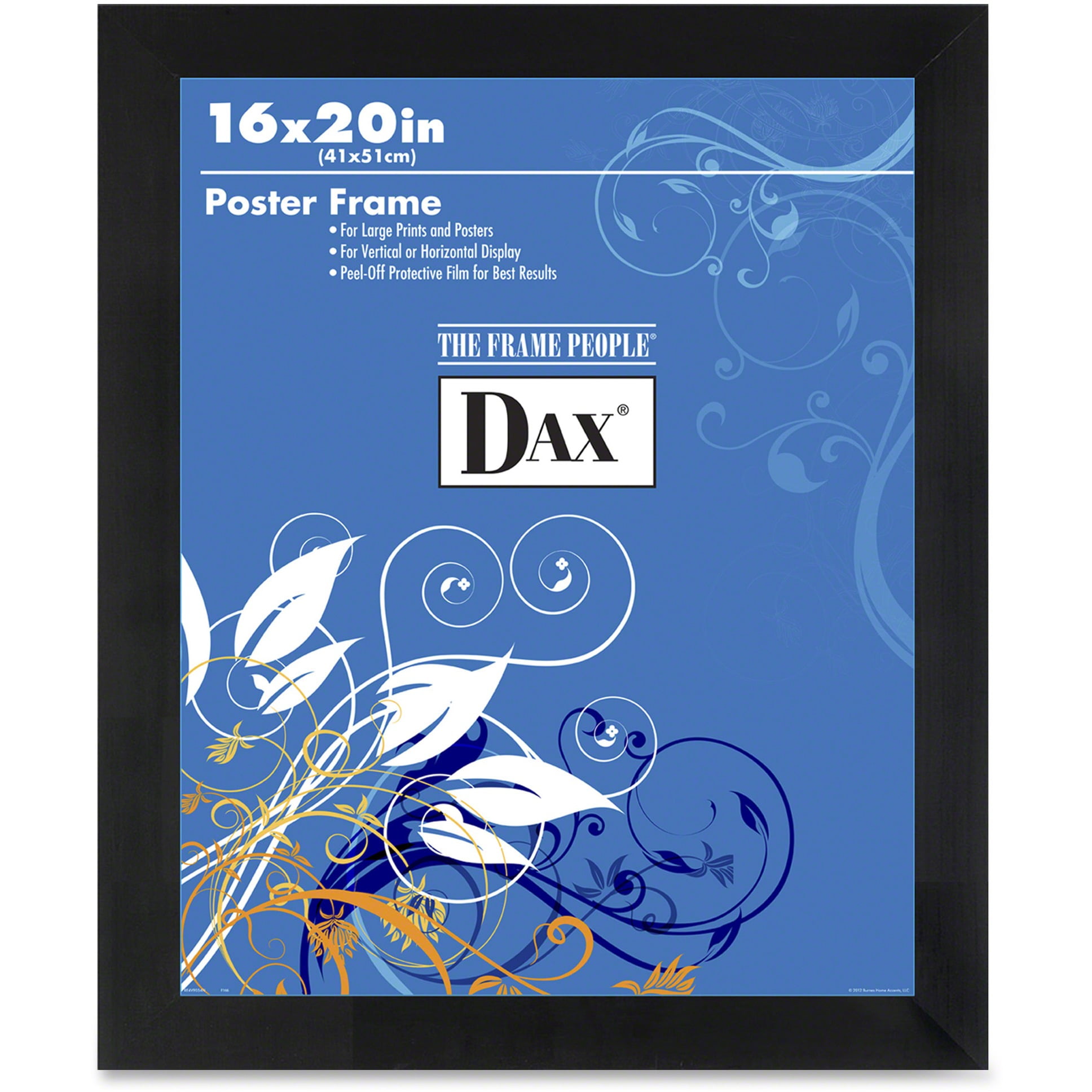 DAX Flat Face Wood Poster Frame, Clear Plastic Window, 16 x 20, Black ...
