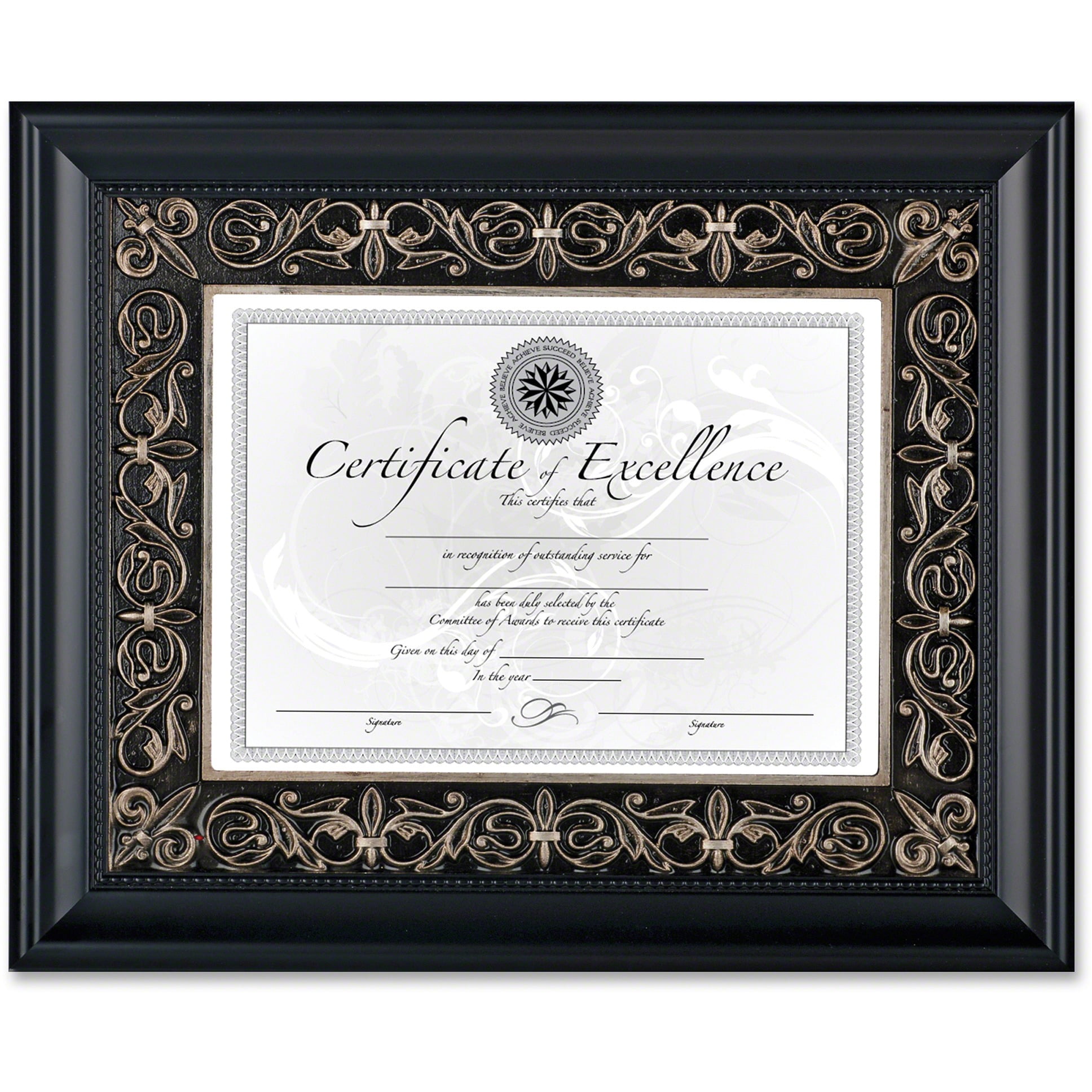 DAX Florence Document Frame with Mat, Black, Plastic, 11 x 14, 8 1/2 x ...