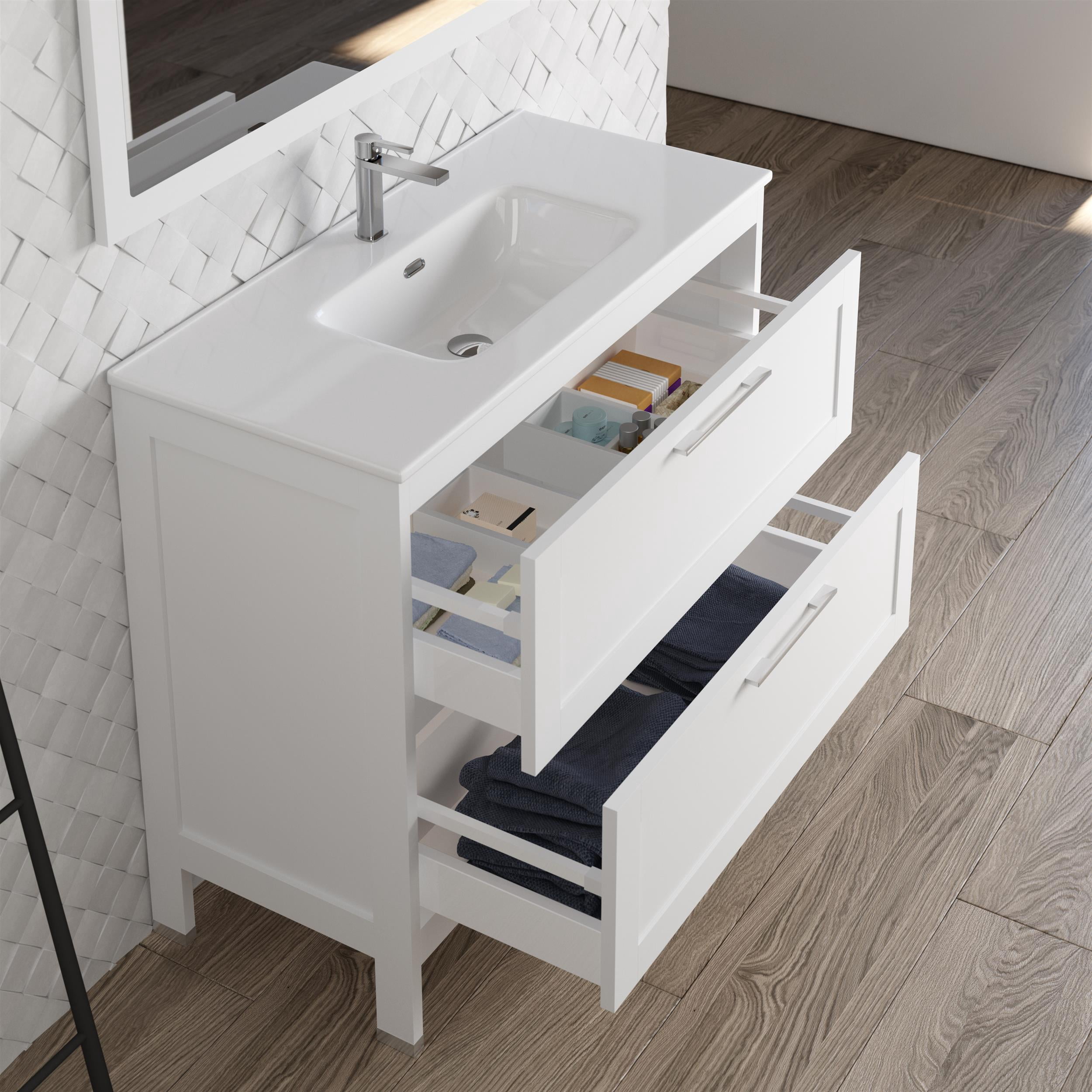 DAX Lakeside Single Vanity 40 Inches White - Walmart.com