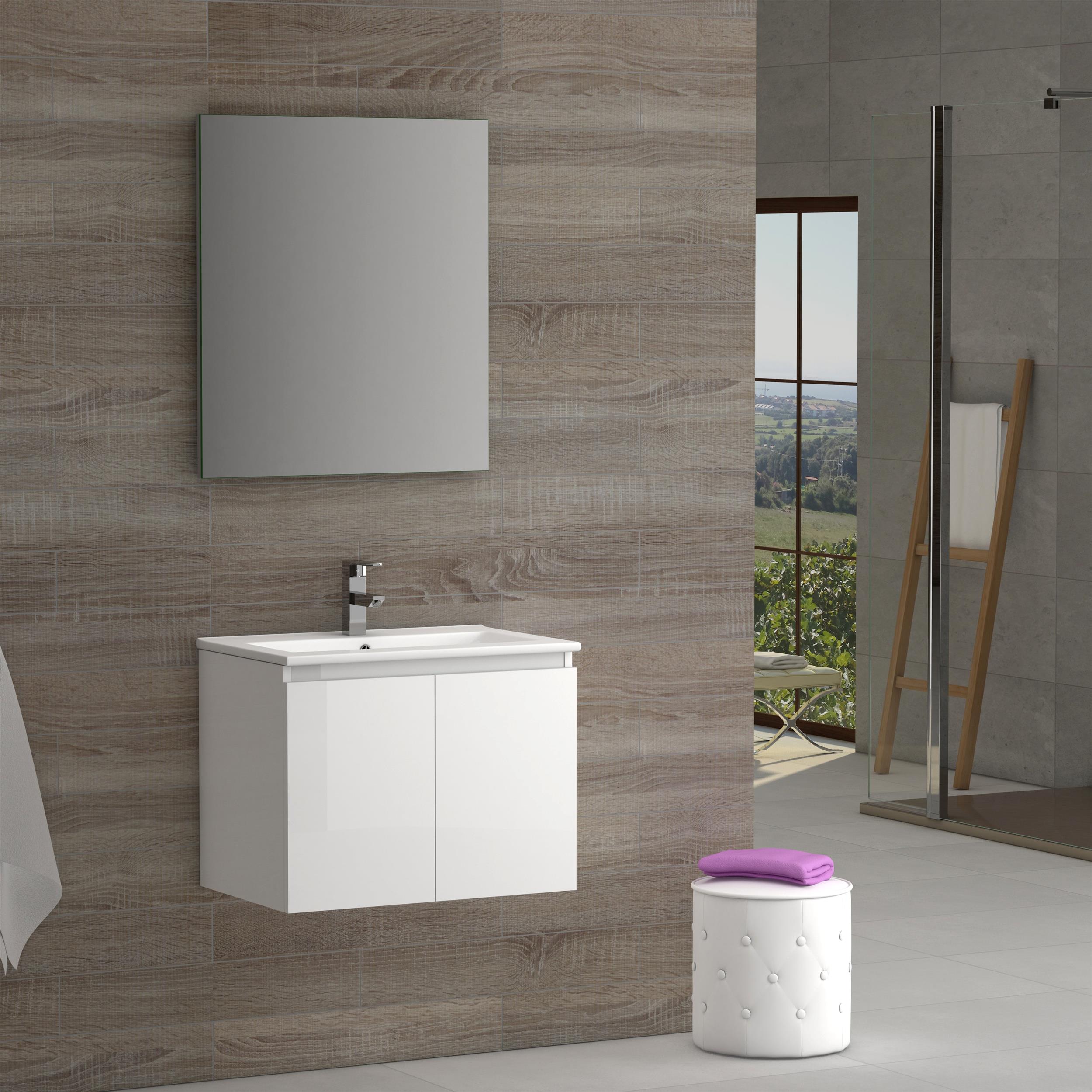DAX Malibu Vanity Cabinet 24 In Glossy White w/ Onix Basin - Walmart.com