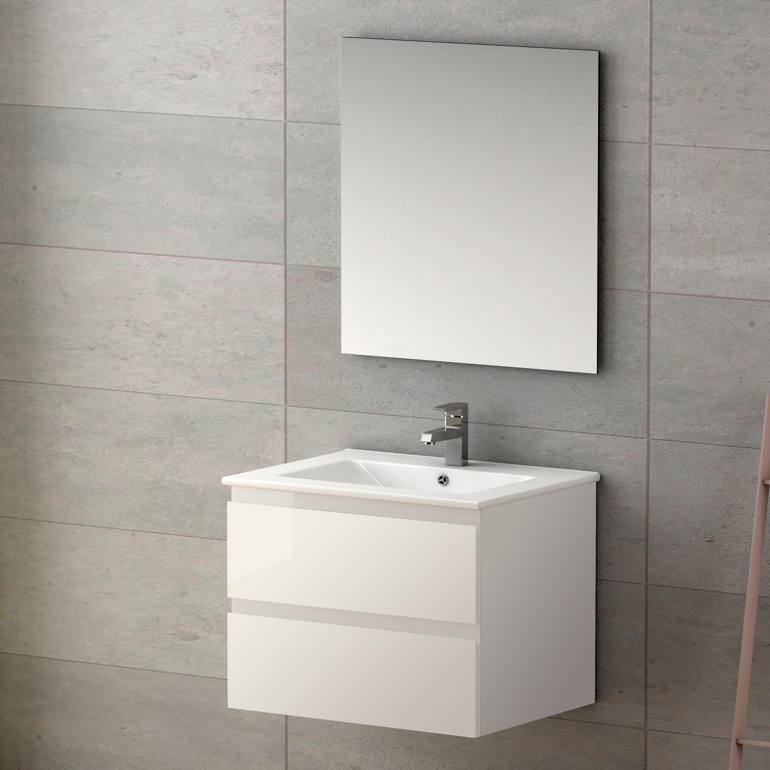 DAX Pasadena Single Vanity Cabinet 28 Inches Glossy White w/Onix Basin ...