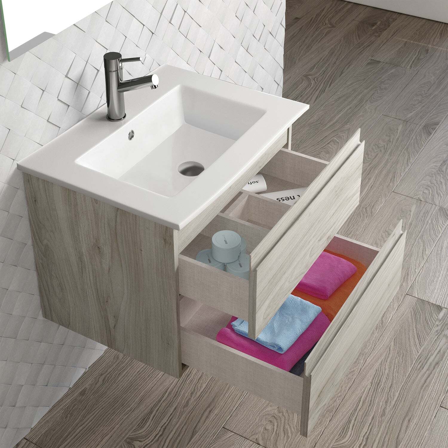 DAX INTERNATIONAL DAX Pasadena Vanity Cabinet 24 In Pine w/ Glossy ...